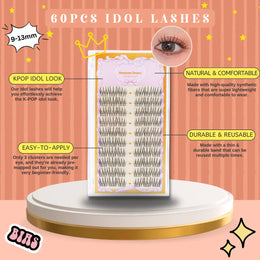 60PCs idol Lashes | Kpop Idol Natural Lashes | Ninetynine Dreams